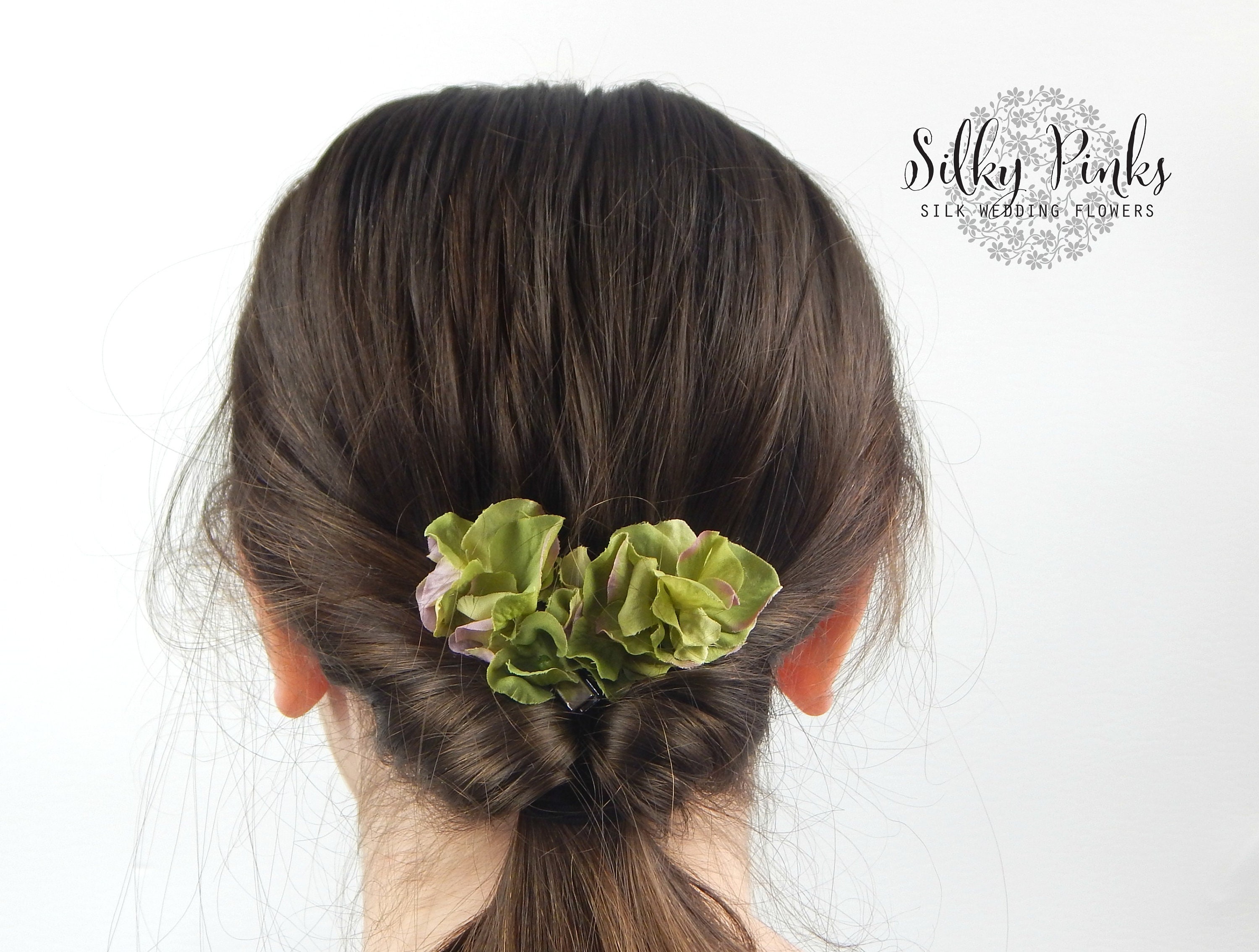 Hair Accessories Green Hydrangea Hair Clips Green Hair - Etsy