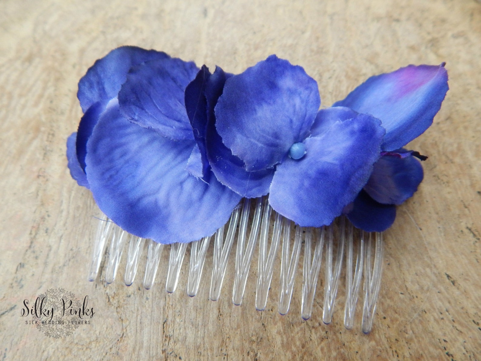 Hair Accessory Blue Decorated Hair Comb Blue Hair Accessory Artificial ...