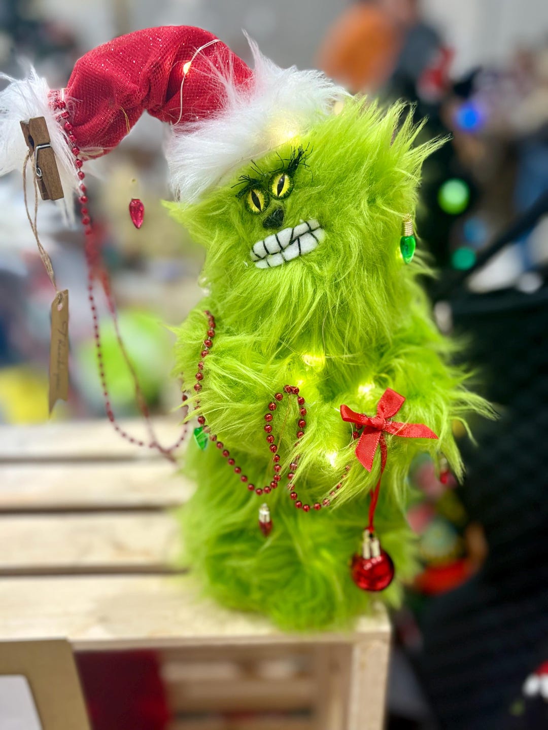 Yeti Bigfoot Abdominal Snowman Christmas Tree Topper Tangled in Lights ...