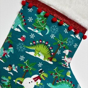 Dinosaur Prehistoric Stone Age Christmas Stocking - Big and Handmade ...