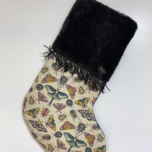 Insect Bugs Moth Beetle Vintage Look Christmas Stocking - Large and ...