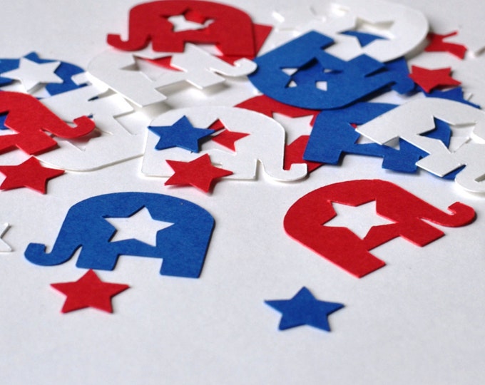 Republican Confetti Elephant Confetti Red White and Blue Confetti ...