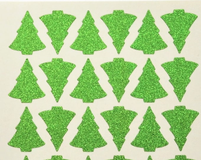 Glitter Christmas Tree Stickers Christmas Envelope Seals Christmas ...