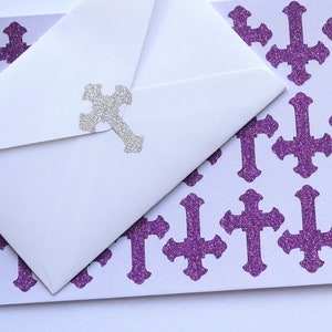 Glitter Cross Stickers - Any Color - Glitter Cross Envelope Seal - Gold ...