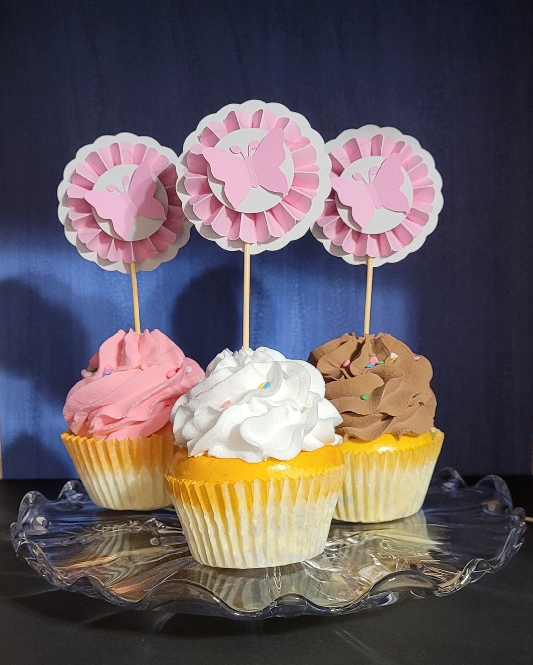 Pink Cupcake Toppers Pink Butterfly Cupcake Toppers Butterfly Cupcake ...