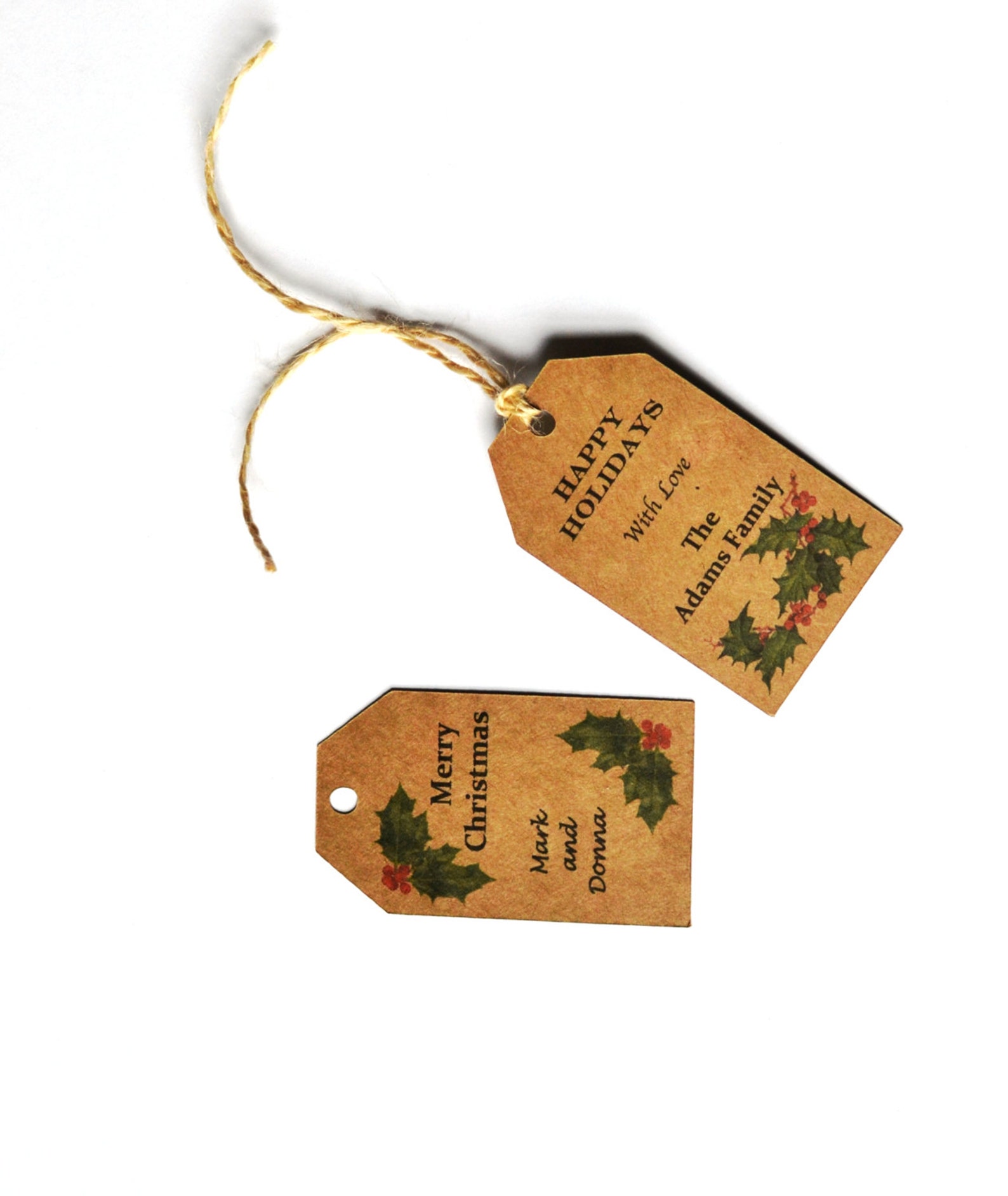 Kraft Christmas Tags Set of 20 Kraft Holiday Tags | Etsy