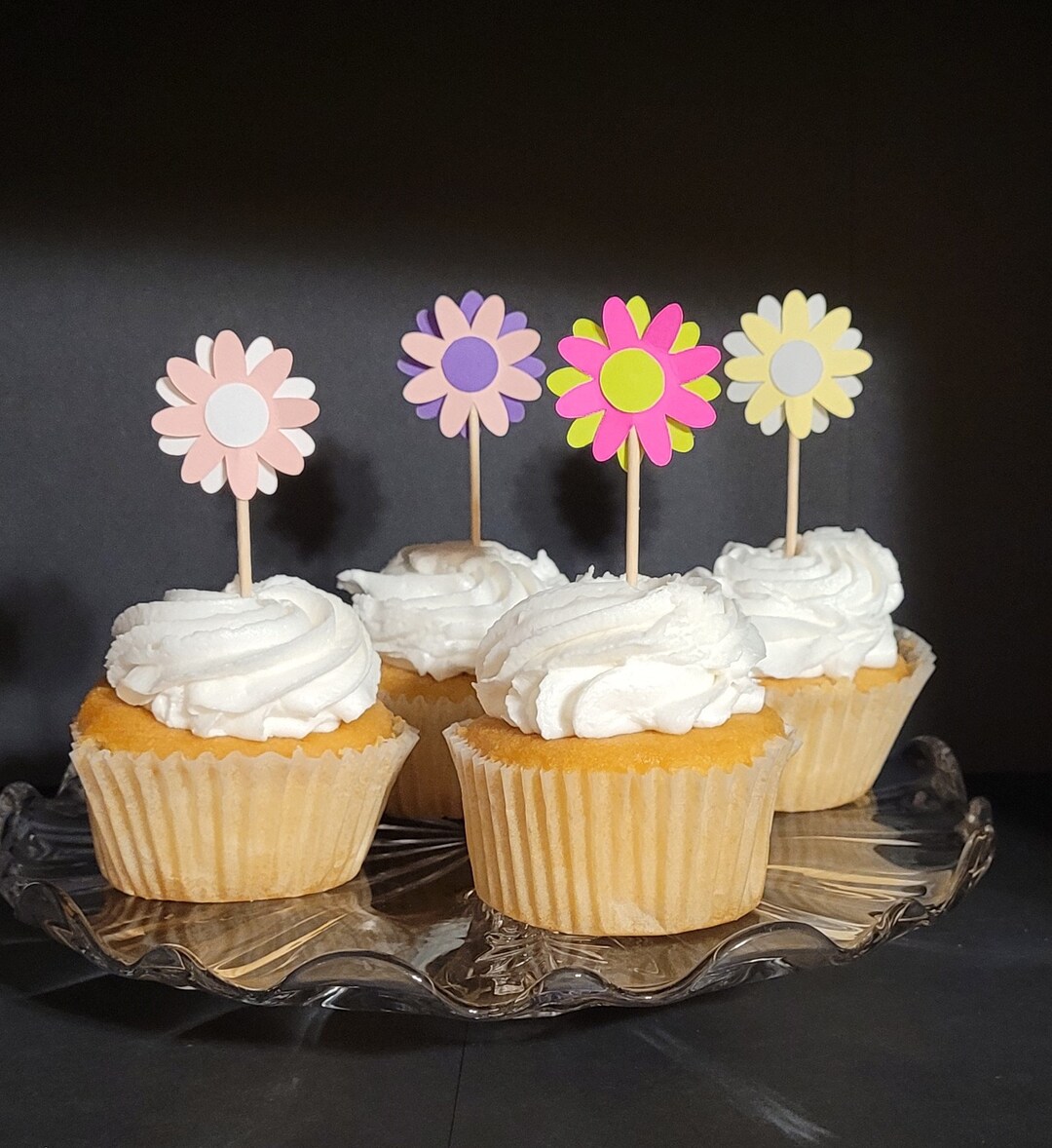 Flower Toothpicks - Mix and Match Any Color - Flower Cupcake Toppers ...