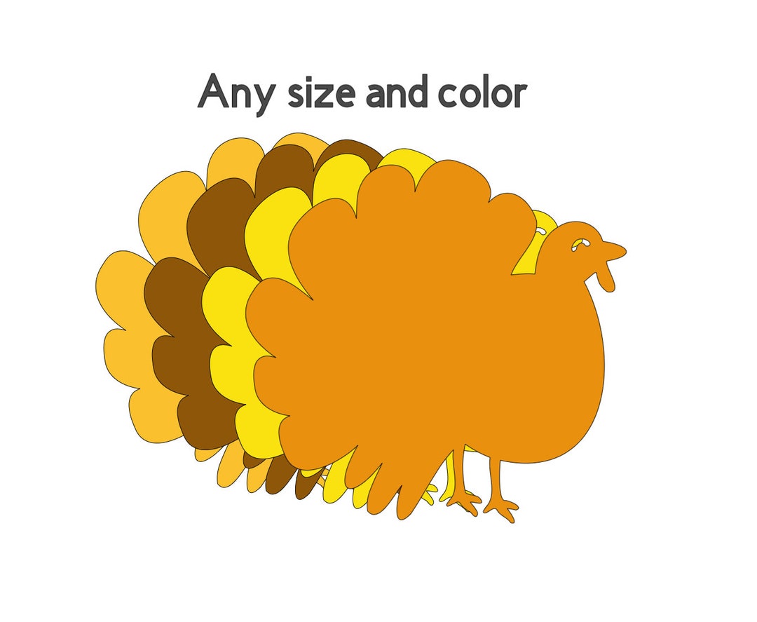 Turkey Die Cuts Any Size Color and Count - Paper Turkeys - Turkey Decor ...