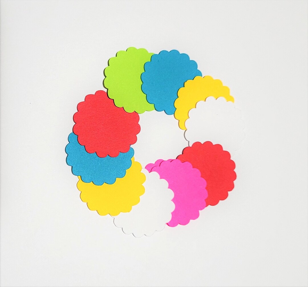 25 Scalloped Circle Die Cuts - Scallop Die Cuts - Paper Scallops ...
