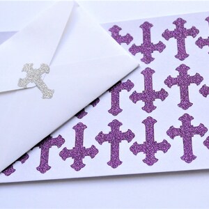 Glitter Cross Stickers - Any Color - Glitter Cross Envelope Seal - Gold ...