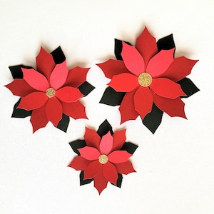 3D Poinsettias All Colors and Sizes - Layered Poinsettias - Poinsettia ...
