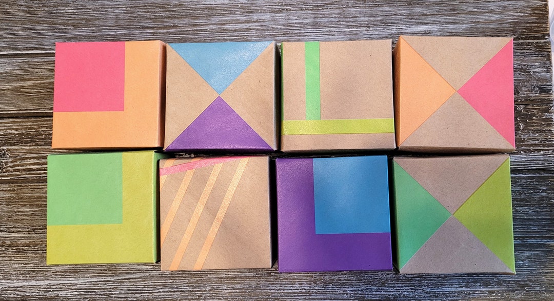 Neon Kraft Gift Box Variety Set of 8 Gift Boxes Kraft Box Neon Gift Box ...