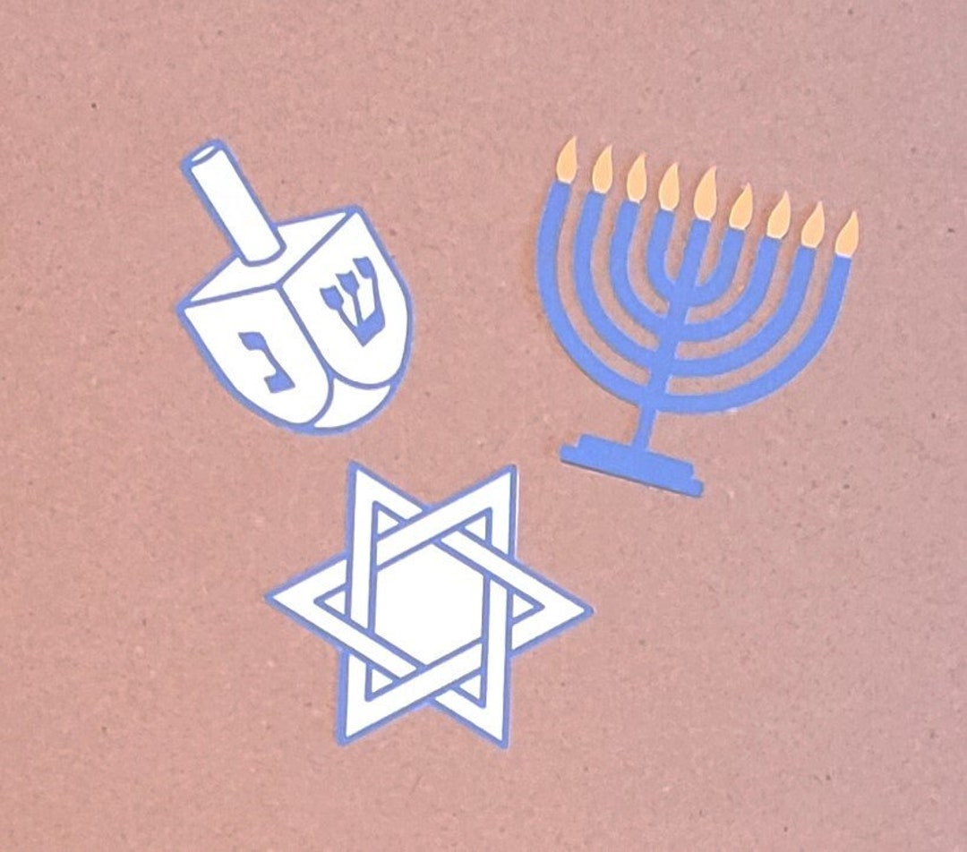 Hanukkah Die Cuts - Paper Hanukkah Shapes - Menorah Due Cuts - Dreidel ...
