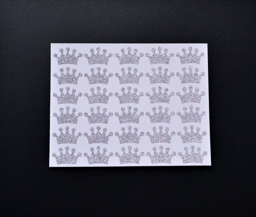 Glitter Crown Stickers Any Color Gold Glitter Crown Stickers Silver ...