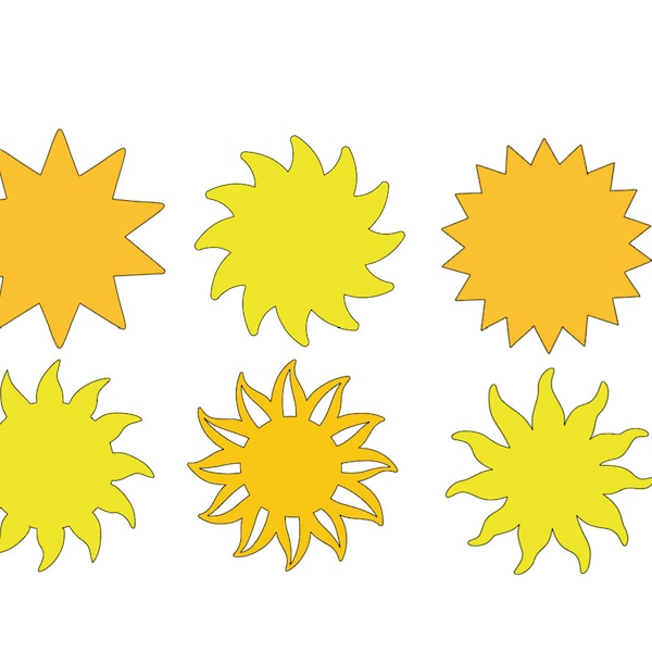 Small Sun Cutouts - Etsy