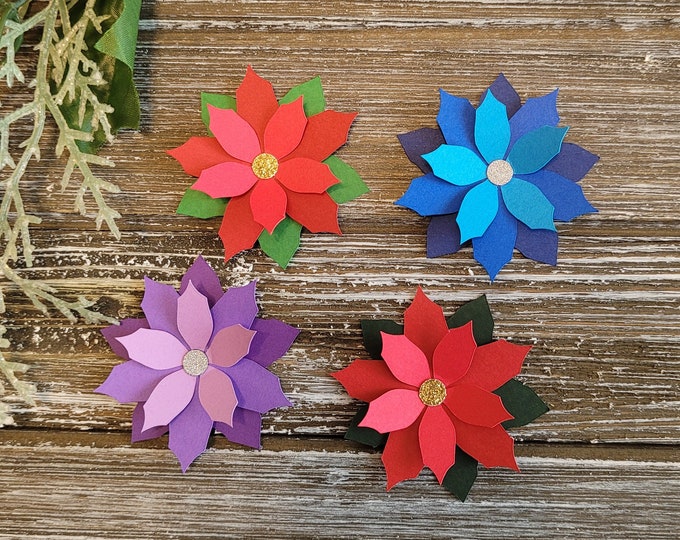 3D Poinsettias All Colors and Sizes - Layered Poinsettias - Poinsettia ...