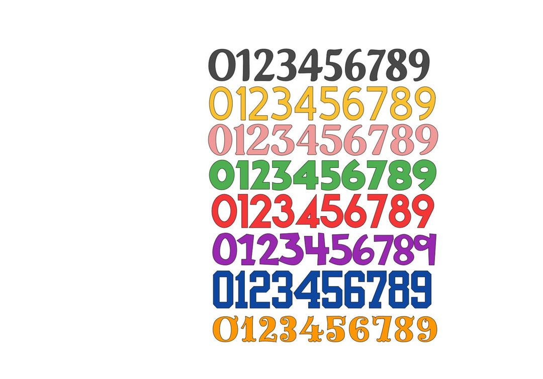Number Die Cuts Zero Through 9 Any Font and Color - Paper Numbers ...