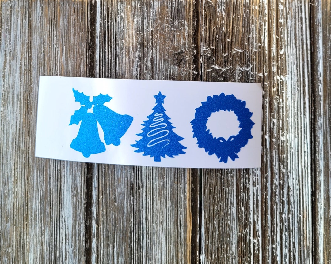 Blue Christmas Stickers -christmas Bell Sticker - Blue Shimmer Stickers ...