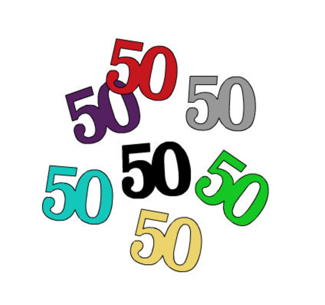 50 Confetti - Any Color - Fifty Confetti - 50th Birthday - Fifty ...