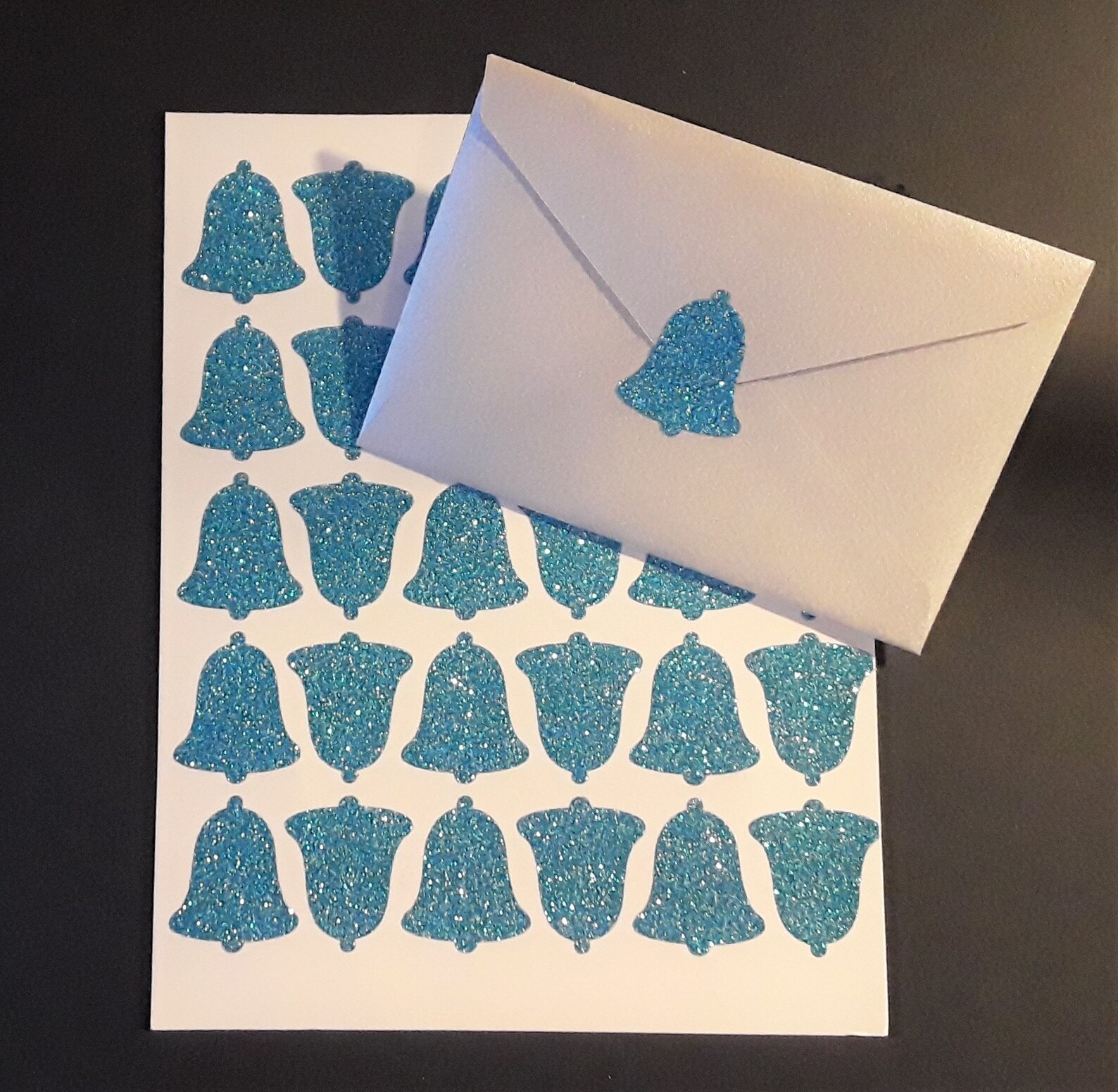 Glitter Bell Stickers Any Color Christmas Envelope Seals - Etsy