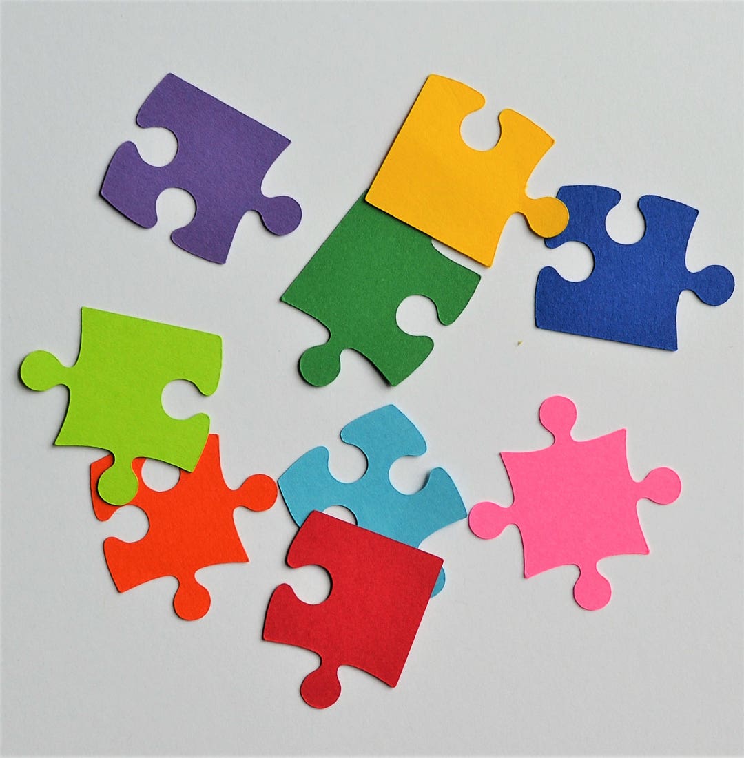 Puzzle Confetti Puzzle Piece Confetti Paper Confetti Paper Puzzle ...