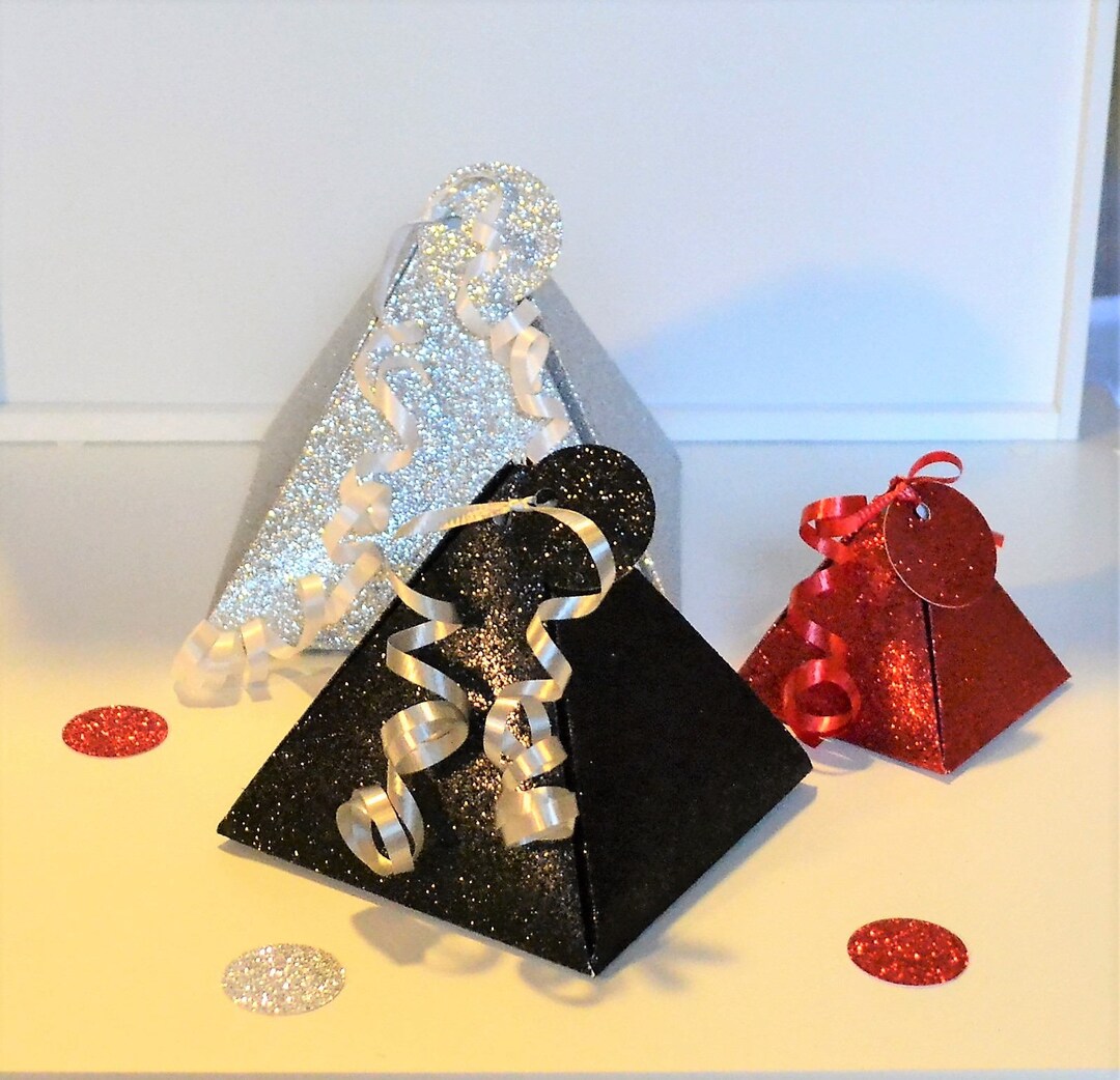 Glitter Pyramid Boxes - Any Size and Color - Christmas Gift Box ...