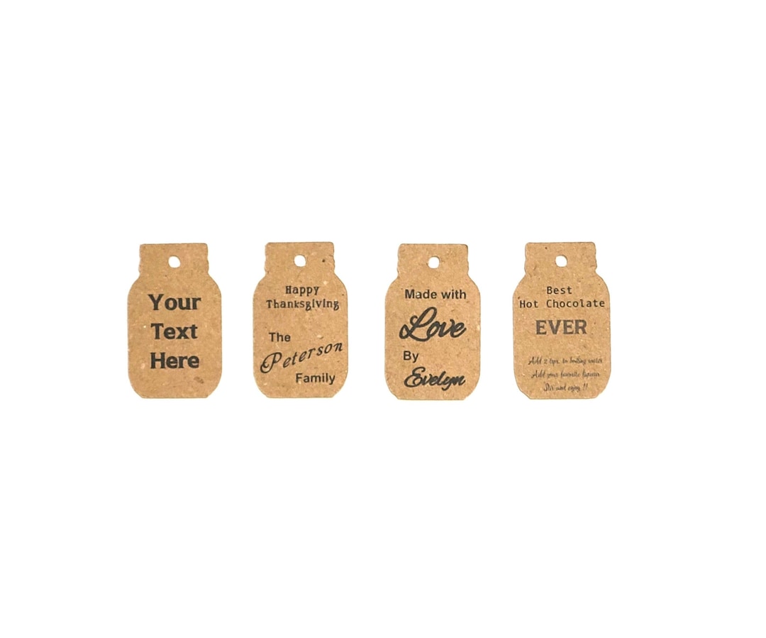 Custon Mason Jar Tags Any Size or Color - Personalized Mason Jar Tags ...