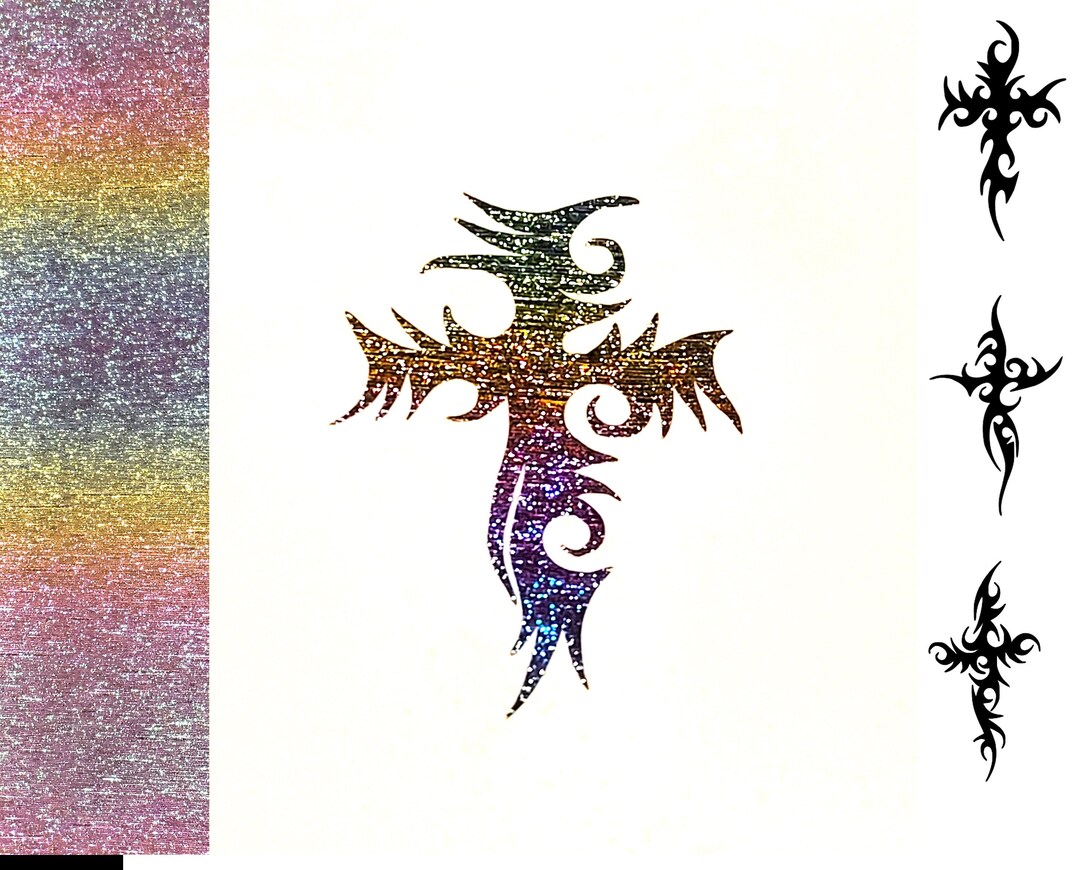 Cross Sticker - Tribal Cross Sticker - Glitter Tribal Cross Decal ...