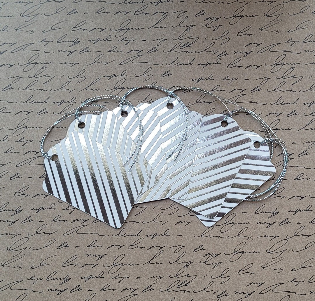 Silver Foil Gift Tags Silver Gift Tags Foil Gift Tags Diagonal Tags ...