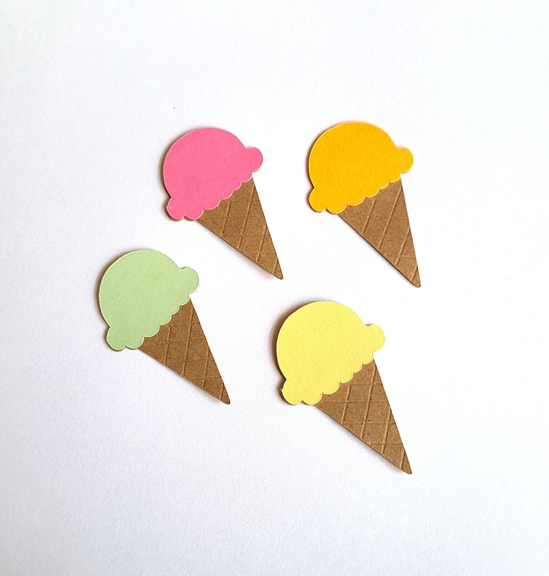 Ice Cream Cone Die Cuts - Paper Ice Cream Cones - Ice Cream Cone Cut ...