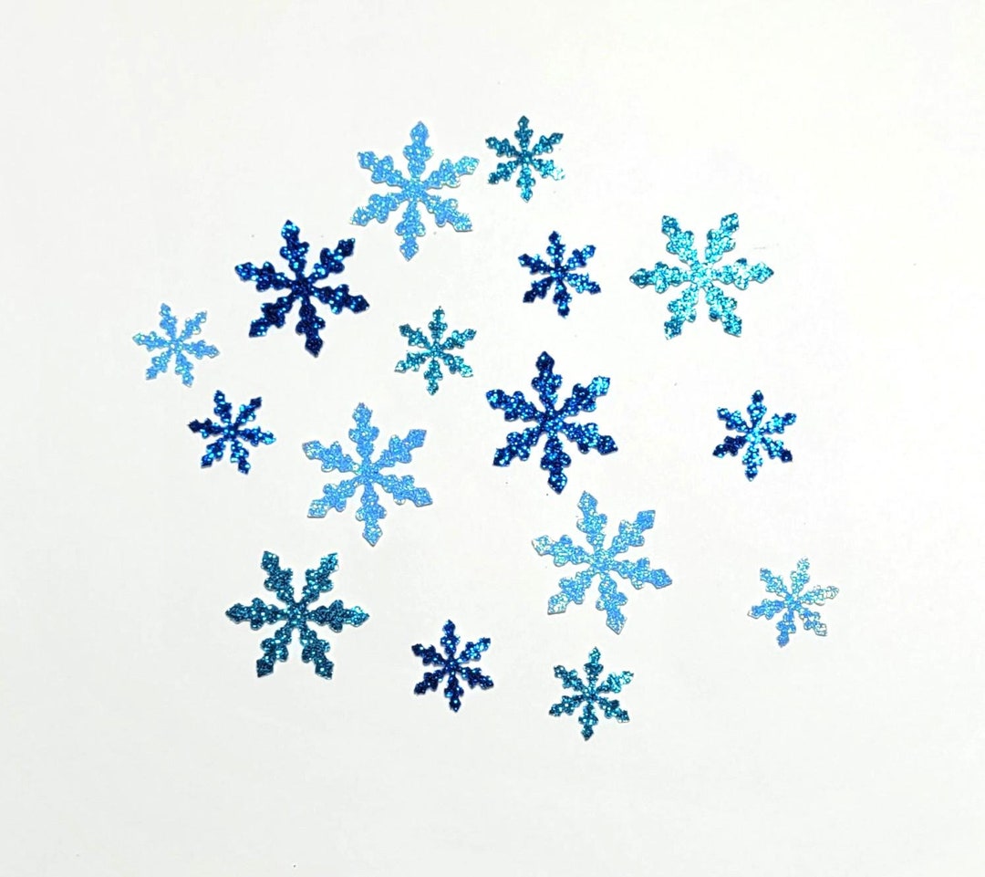 Blue Glitter Snowflake Confetti - Aqua Glitter Snowflake Confetti ...