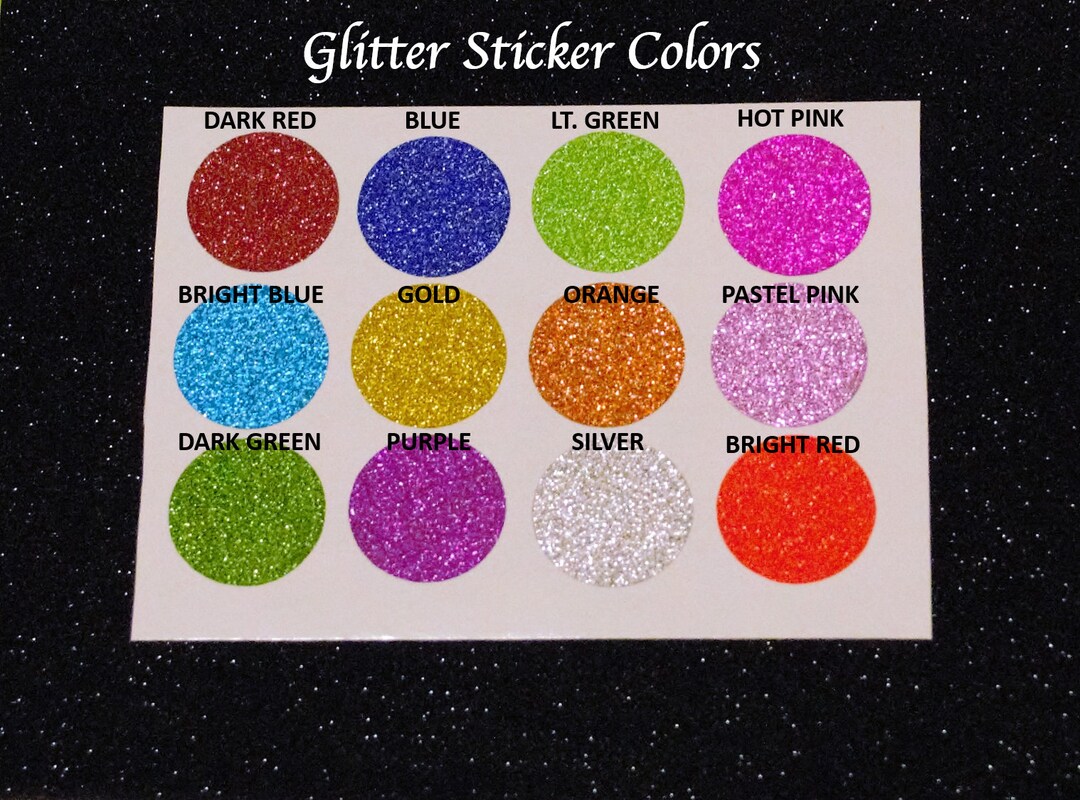 Round Glitter Envelope Seals - Any Color - Gold Glitter Stickers ...
