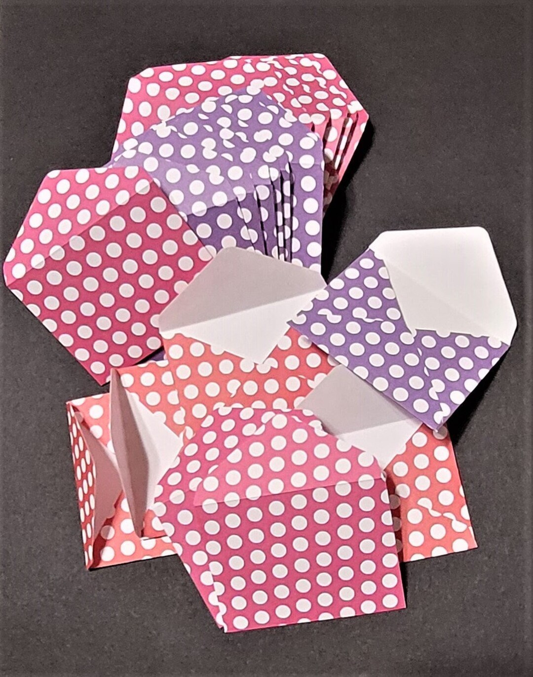 21 Mini Envelopes - Pink Polka Dot Envelope - Red Polka Dot Envelope ...