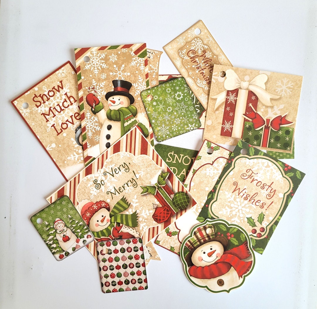 Christmas Tag Bundle - Various Sizes and Patterns - Christmas Gift Tags ...