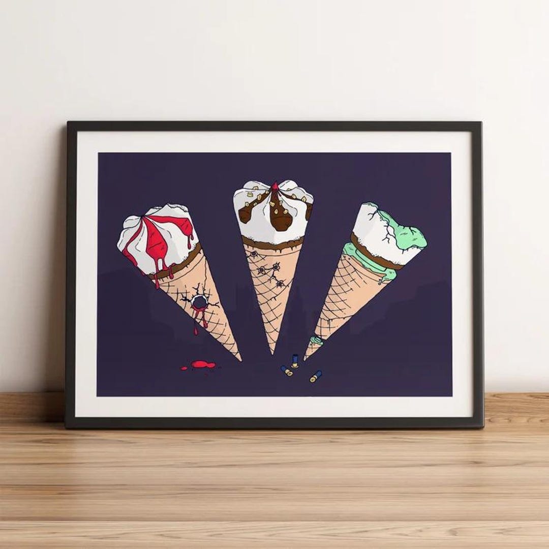 The Cornetto Trilogy Poster A5 Hot Fuzz, the Worlds End, Shaun of the ...