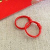 Solid 14K Red String Ring. Real Natural Silk. Jewel Red Rope Strand ...