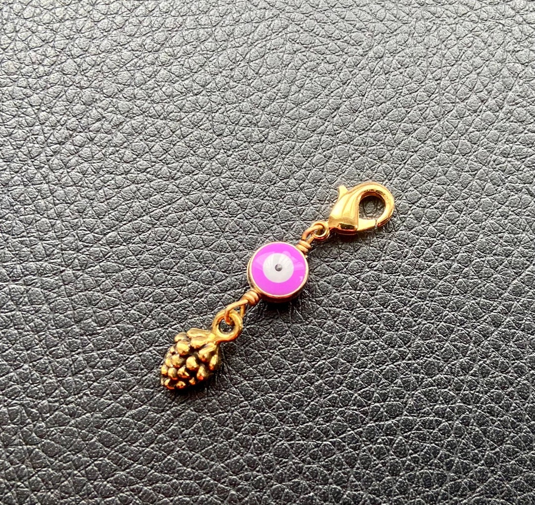 Pine Cone Zipper Pull. Evil Eye Zipper Charm. Gold Zipper Pull. Good ...