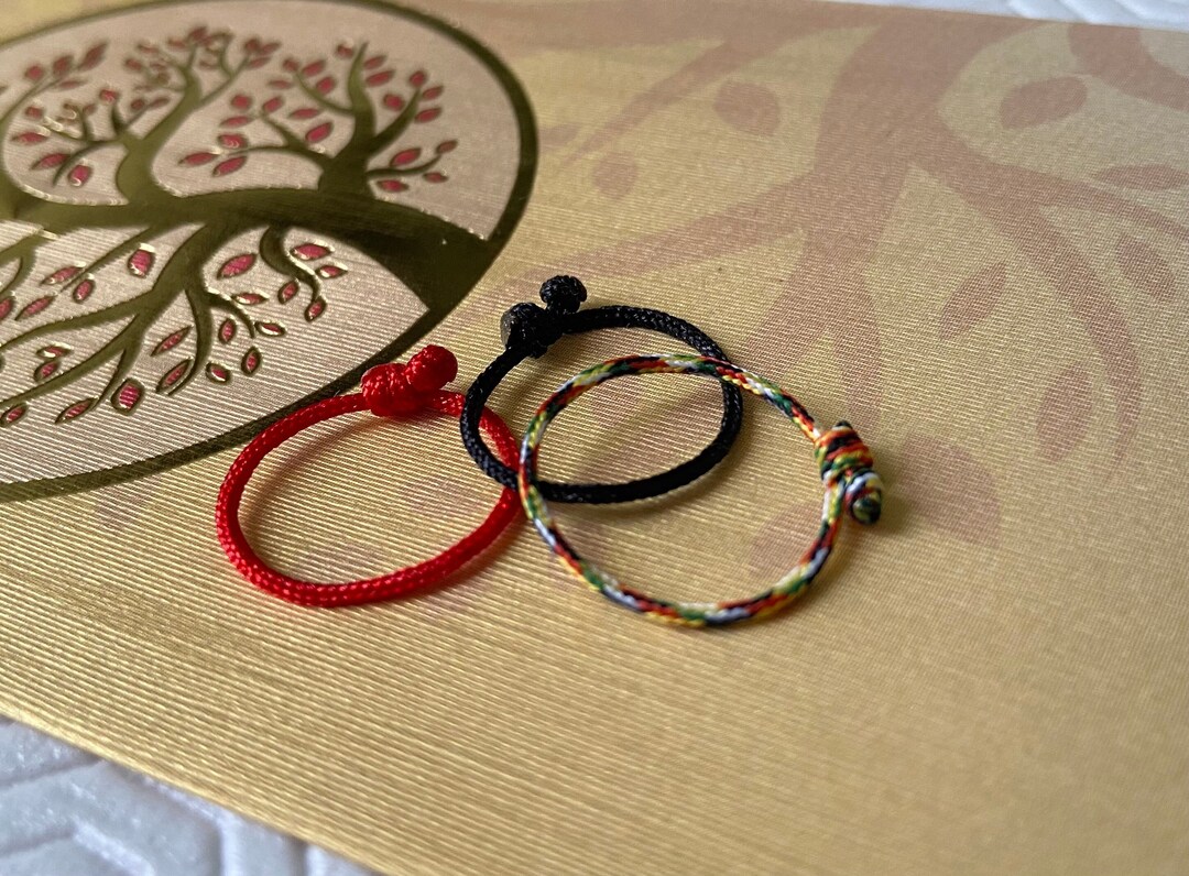 Adjustable String Rings. Thin Cord Ring Band. String of Fate. Evil Eye ...