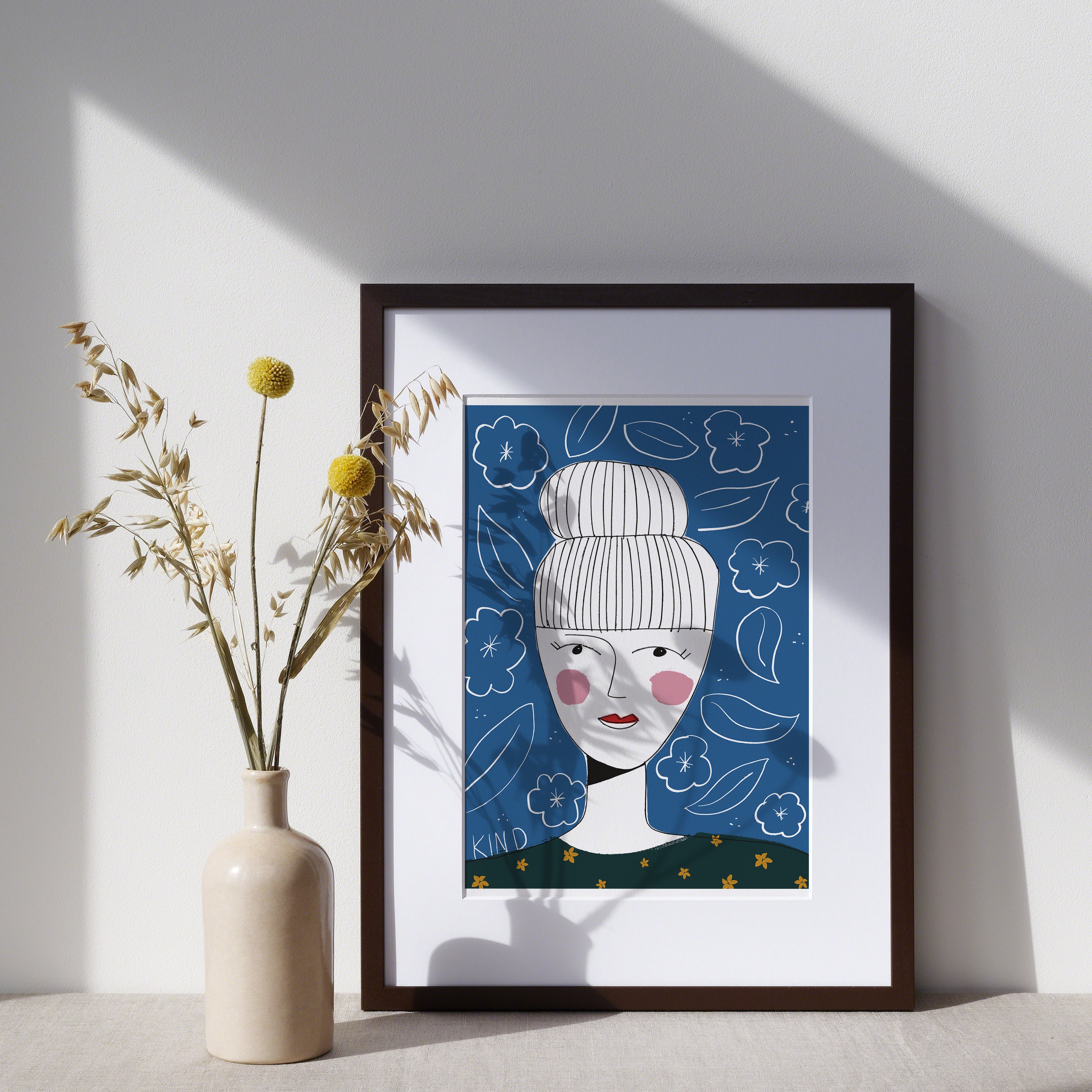 Kind Lady Illustrated Art Print - Etsy