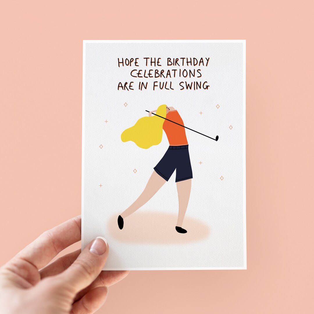 Full Swing Golfing Birthday Card for Her - Etsy