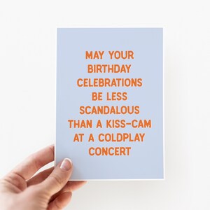 Funny Coldplay Concert Kiss Cam Birthday Card - Etsy