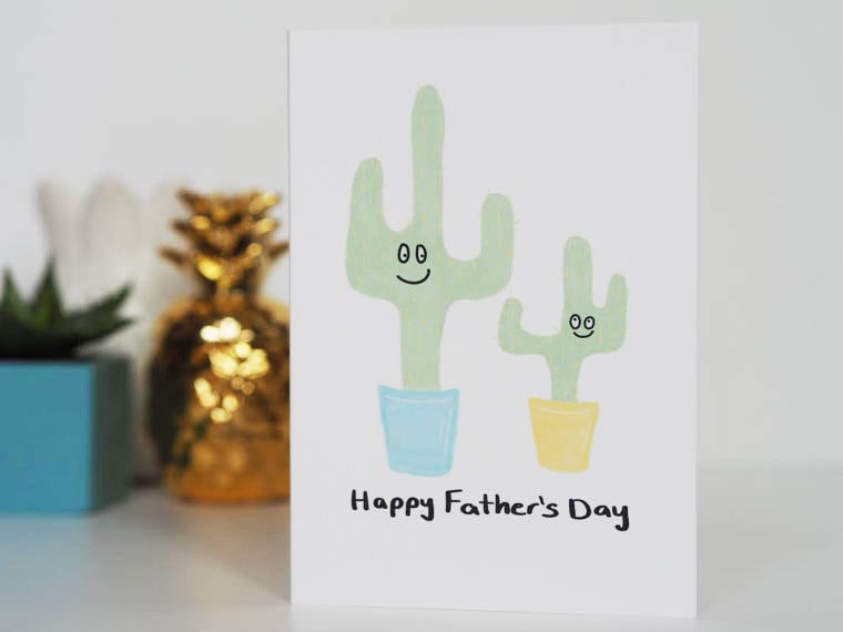 Cactus Father's Day Card - Etsy