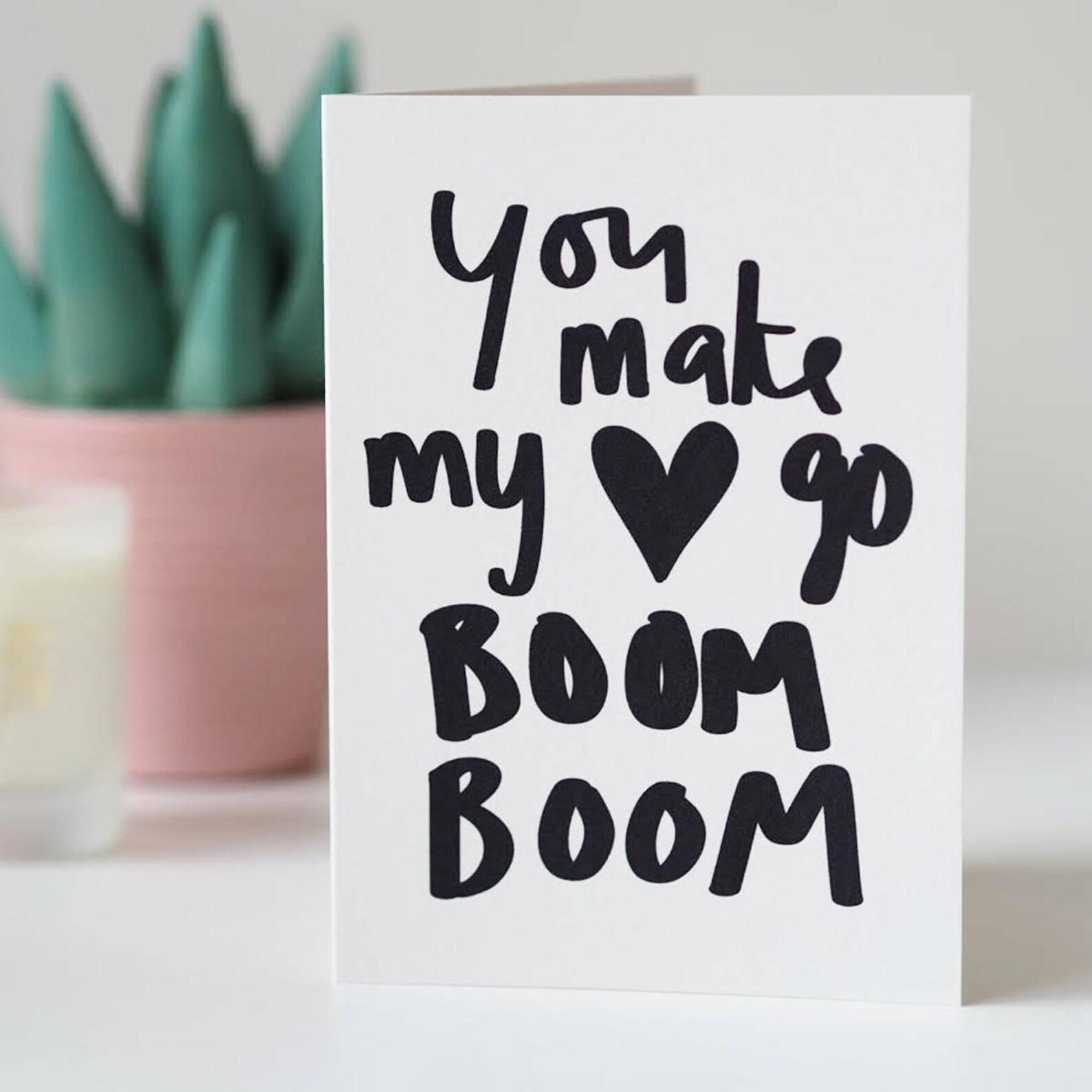 You Make My Heart Go Boom Boom Valentines Day Card Anniversary Card ...