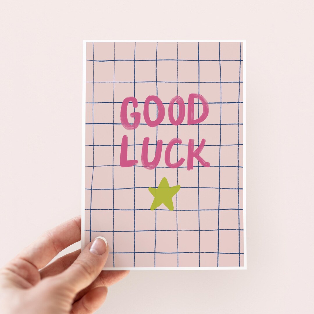 Good Luck Star Card - Exams Good Luck Card - New Job Card - Etsy