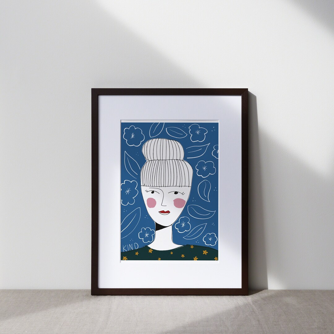 Kind Lady Illustrated Art Print - Etsy