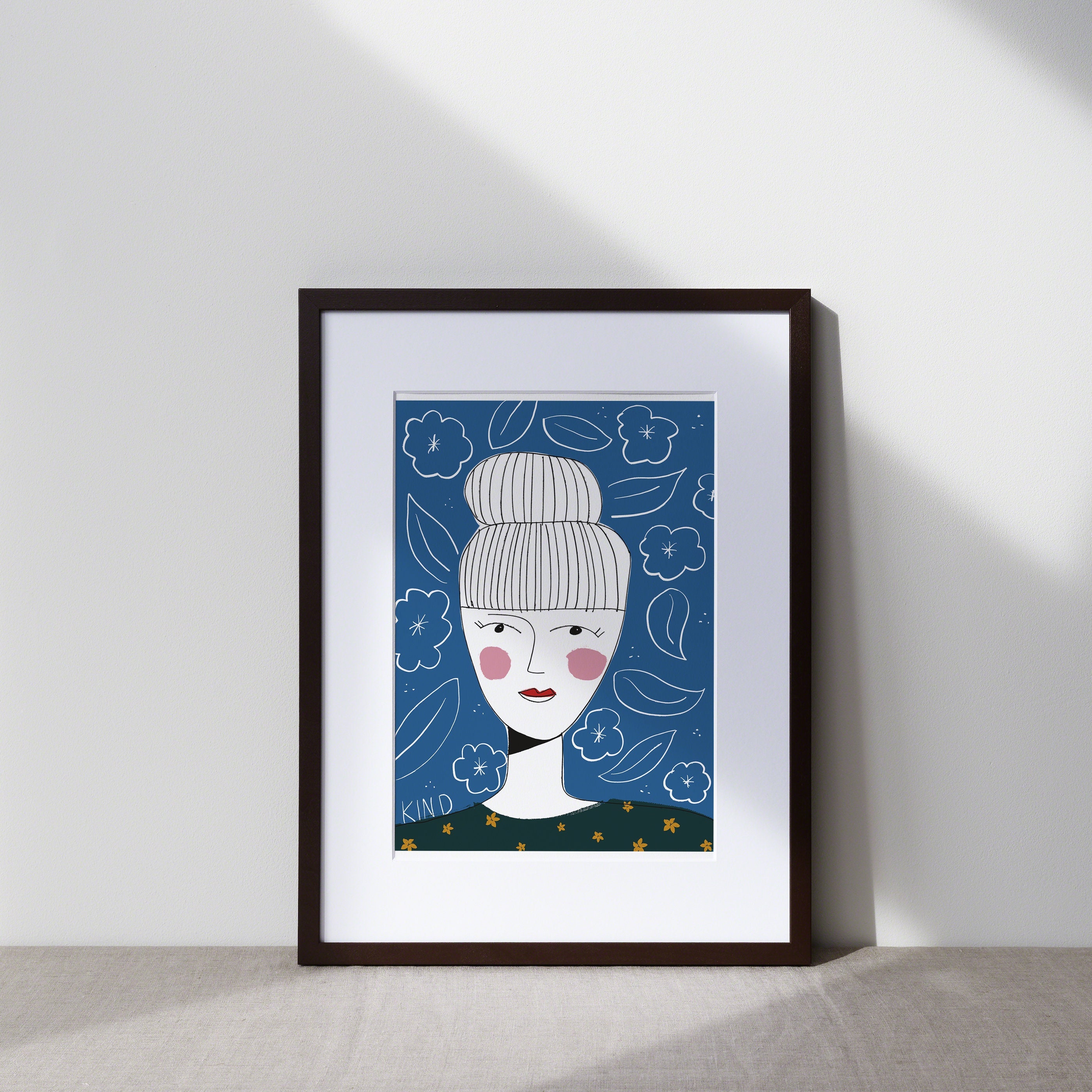 Kind Lady Illustrated Art Print - Etsy