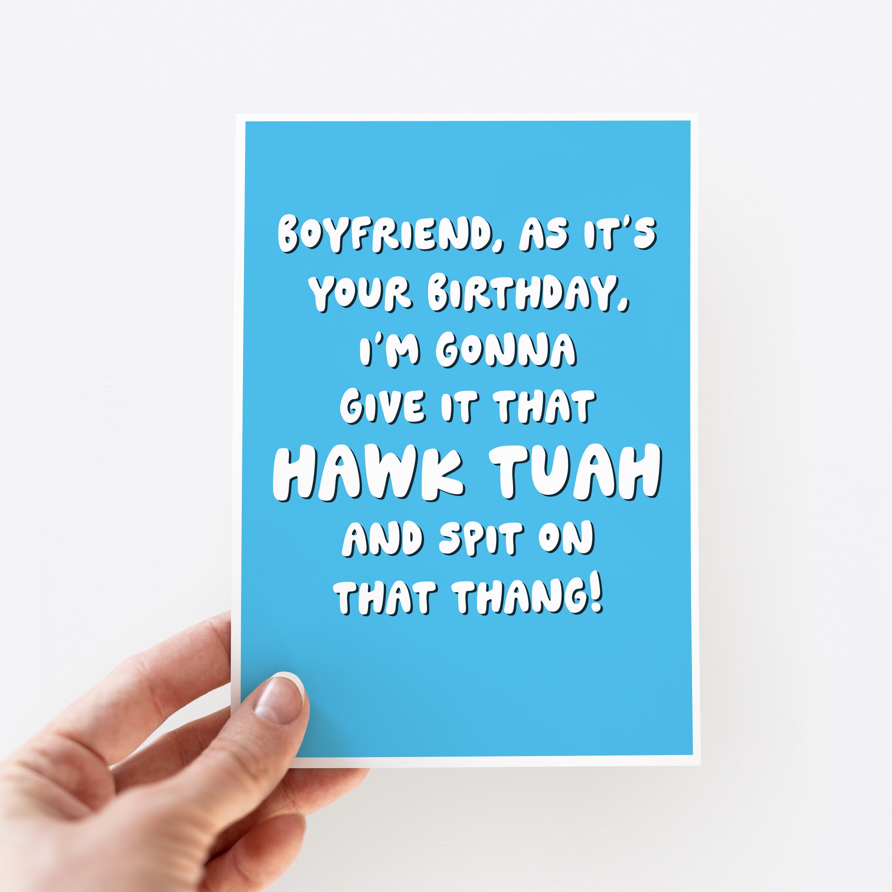 Hawk Tuah Funny Birthday Card for Boyfriend - Etsy
