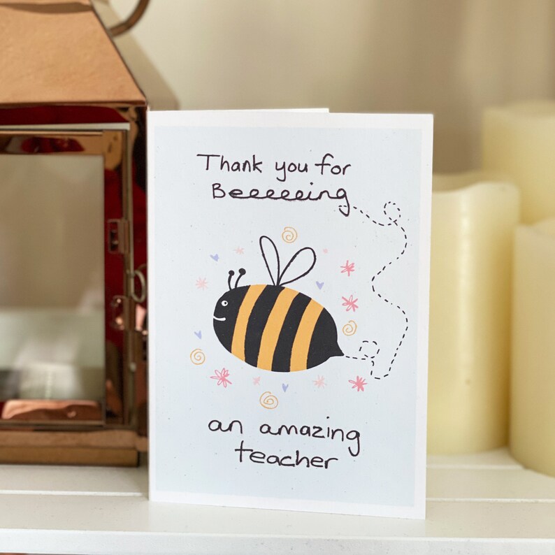 Bee Thank You Teacher End of Term Card - Etsy Canada