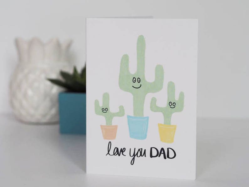 Cactus Father's Day Card - Etsy