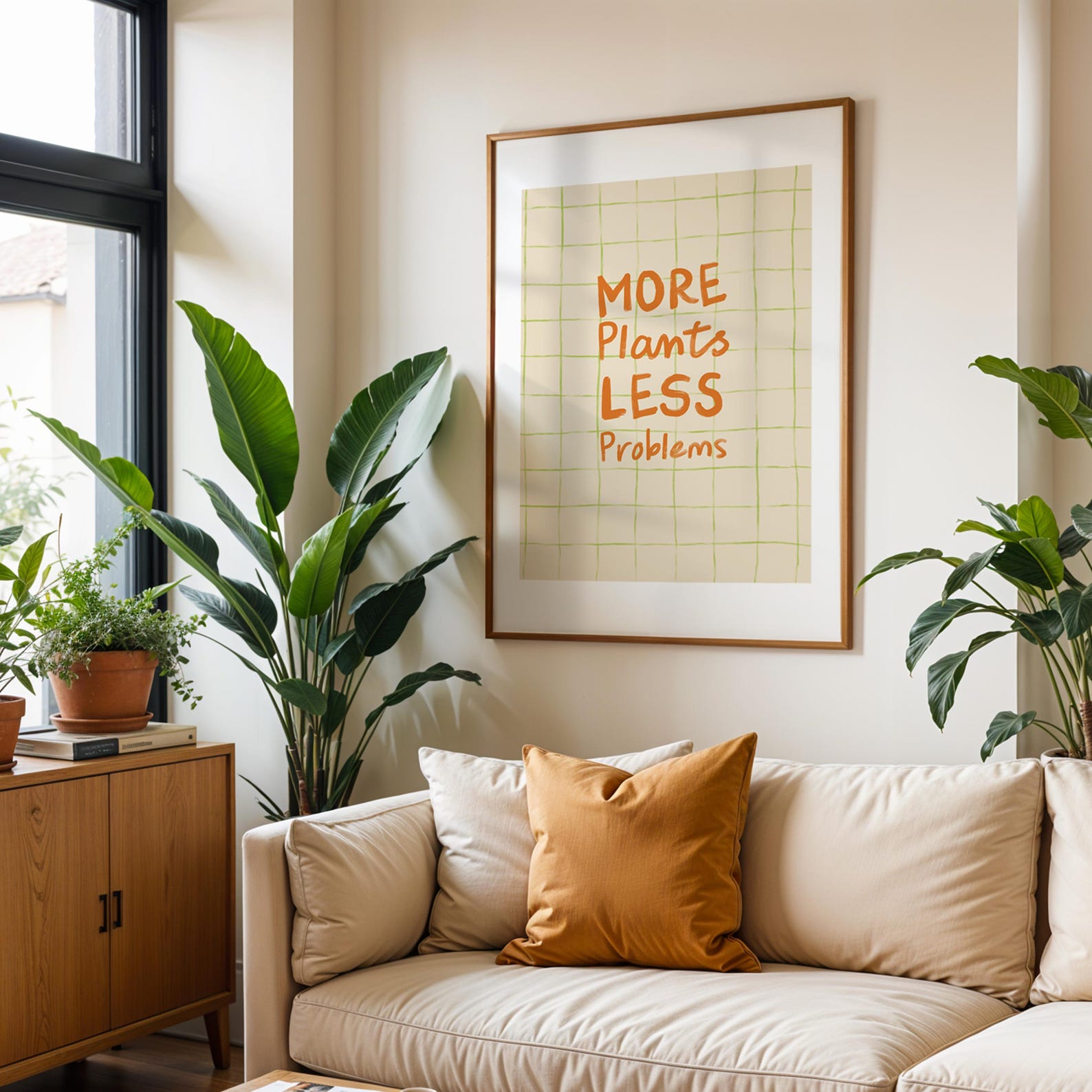 More Plants Less Problems Typography Art Print - Etsy